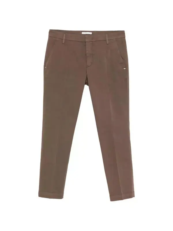 ENTRE AMIS Pressed-crease Tailored Trousers - Brown