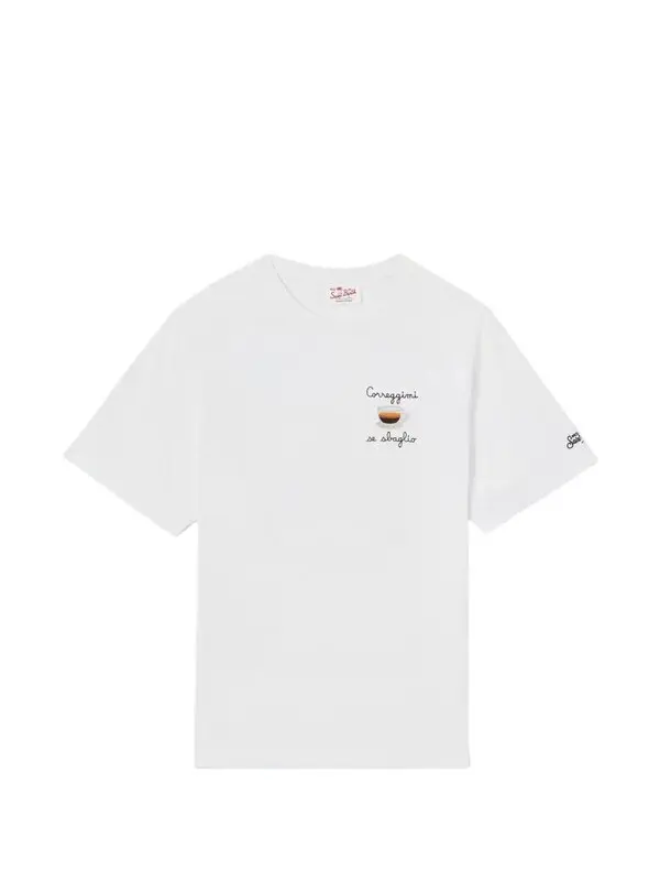 MC2 SAINT BARTH Portofino T-shirt With Correggimi Se Sbaglio Embroidery - White