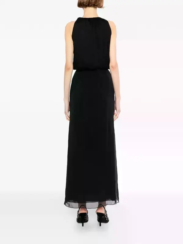 Valentino Garavani Sleeveless Silk Maxi Dress With Brooch Detail - Black