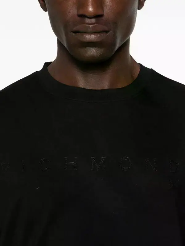 John Richmond Logo-embroidered T-shirt - Black