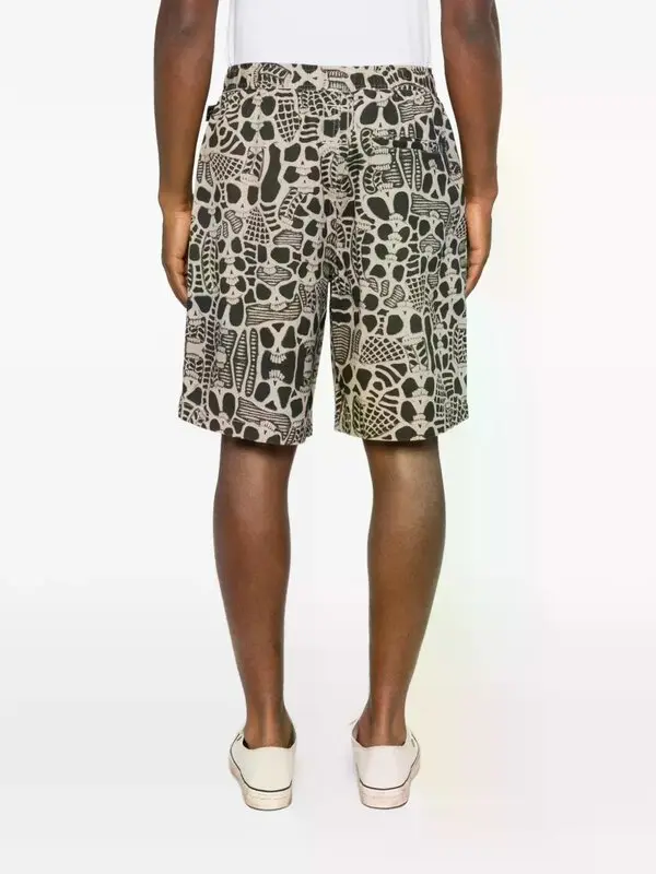 BRAIN DEAD Skull Climber Shorts - Neutrals