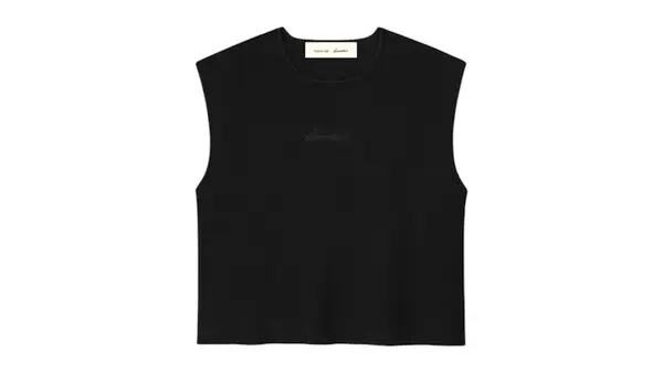 Fear Of God Essentials Signature Rib Knit Cropped Top - Vintage Black