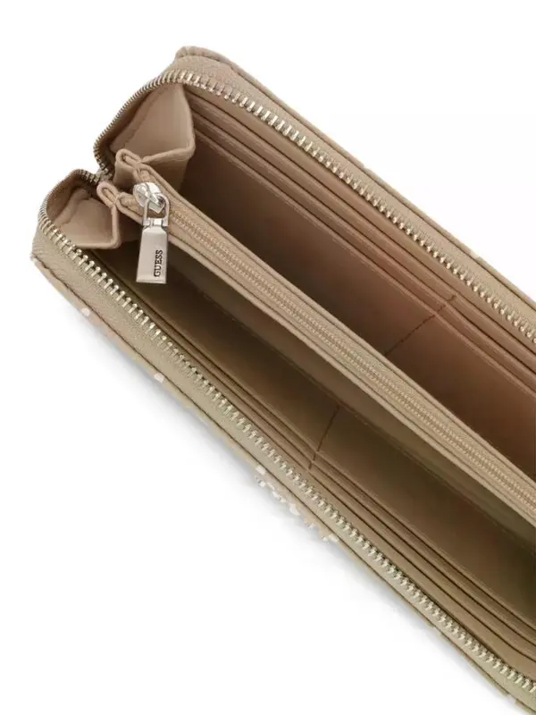 Guess Carrie Monogram Wallet - Neutrals