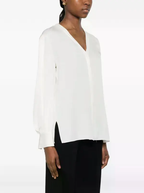Theory V-neck Flared-cuff Blouse