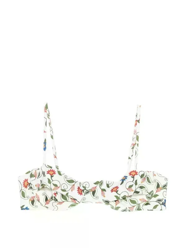 Farm Rio Embroidered Underwire Bikini Top - White