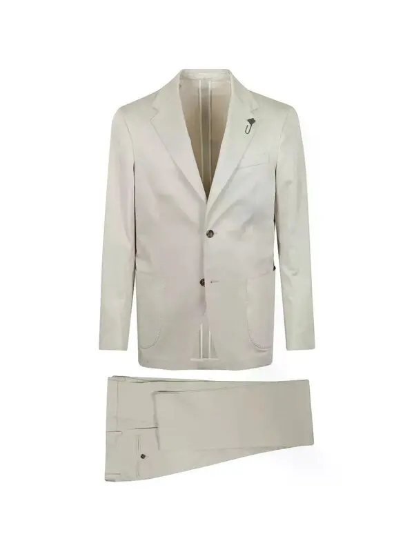 LARDINI Flower-pin Single-breasted Suit - Neutrals