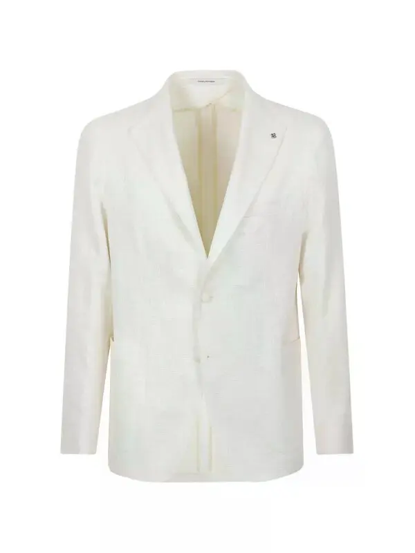 Tagliatore Logo-pin Textured Blazer - Neutrals
