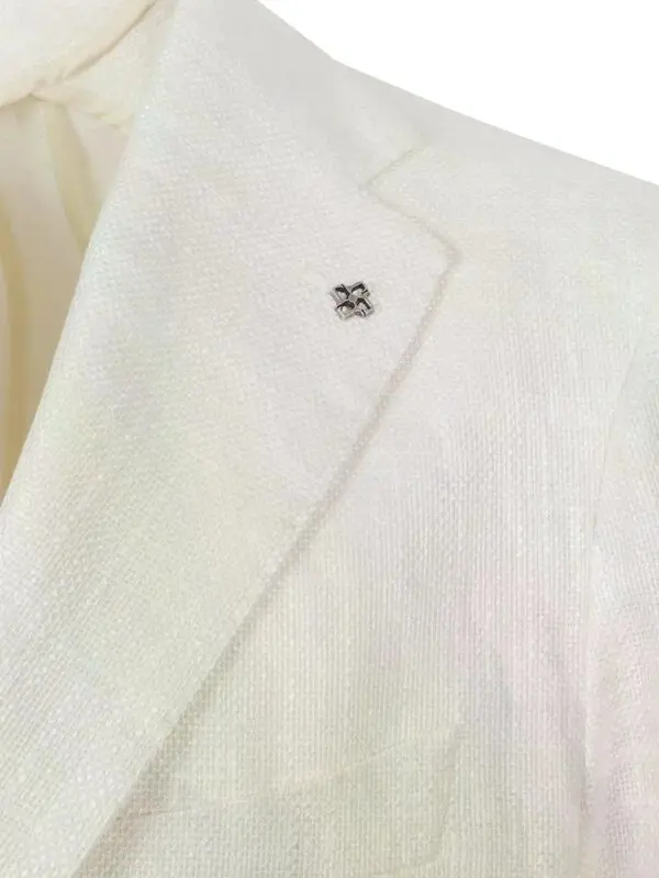 Tagliatore Logo-pin Textured Blazer - Neutrals