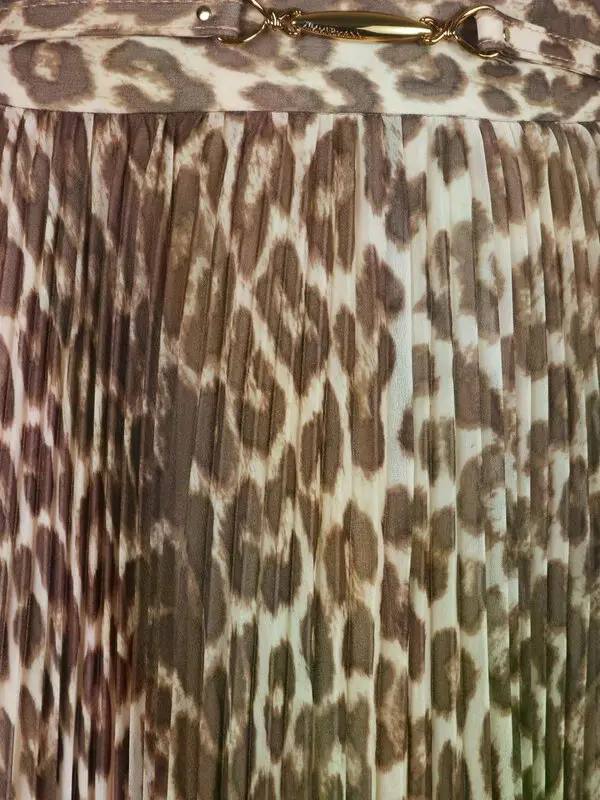 Zimmermann Leopard-print Pleated Skirt