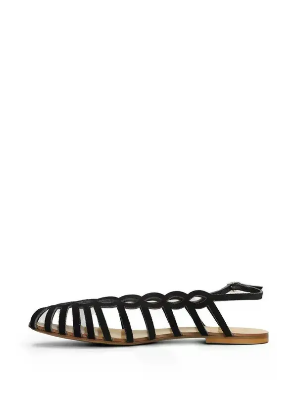ANNA F. Cage-construction Slingback Sandals - Black