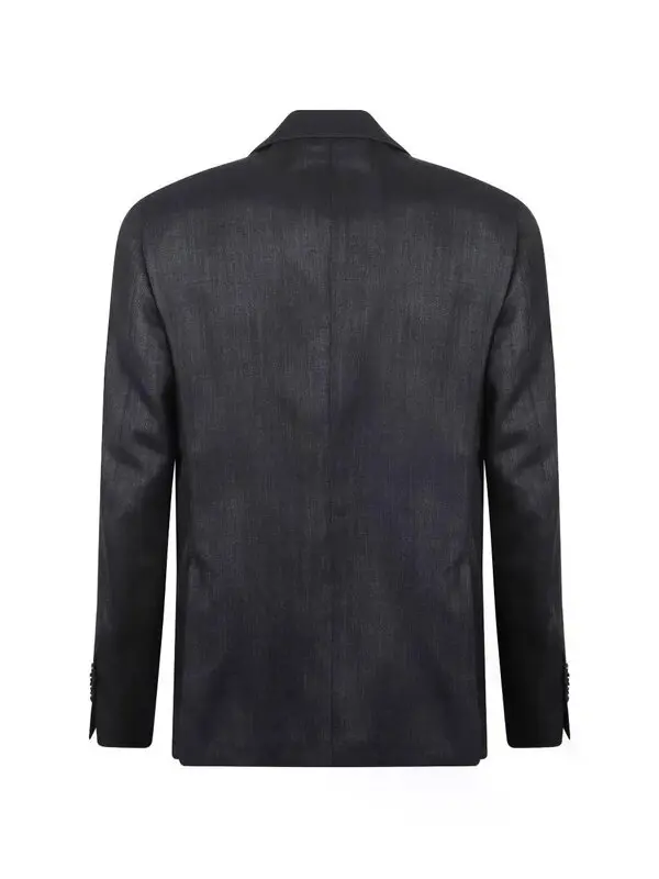 LARDINI Peak-lapel Denim Blazer