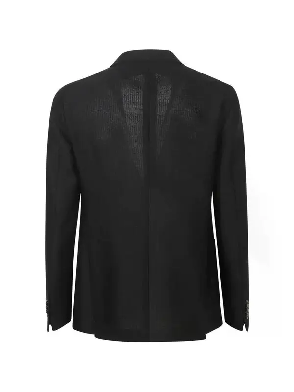 Tagliatore Textured Single-breasted Blazer - Black