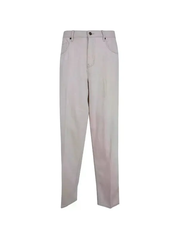 Emporio Armani Pressed-crease Logo-patch Jeans