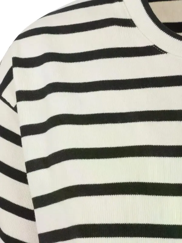 JIL SANDER Striped Short-sleeve Midi Dress - White