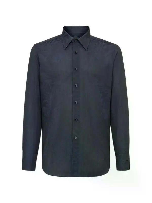 BILLIONAIRE Jacquard Palm Tree Shirt - Blue