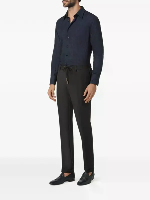 BILLIONAIRE Jacquard Palm Tree Shirt - Blue