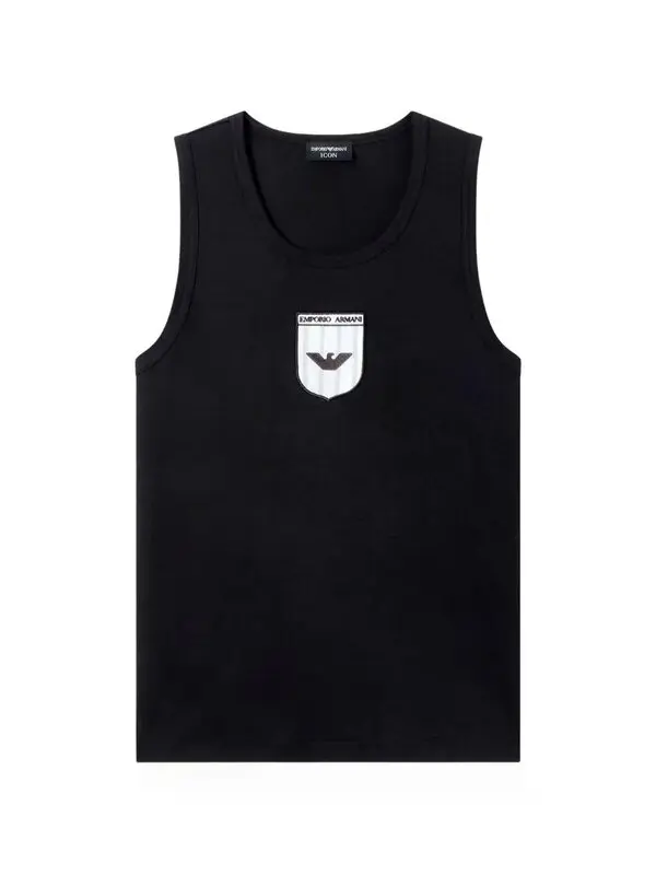 Emporio Armani Logo-patch Tank Top - Black