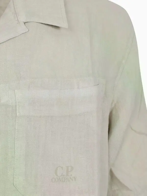C.P. COMPANY Linen Boxy Short Sleeve Button Shirt