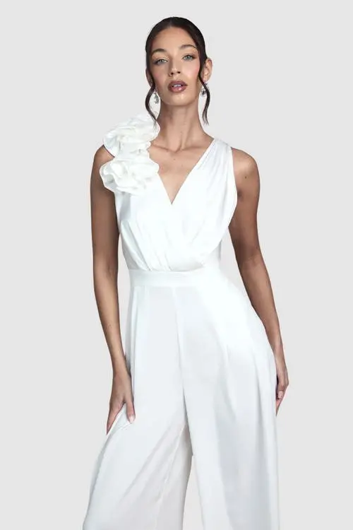 Coast Corsage Cowl Back Bridal Jumpsuit