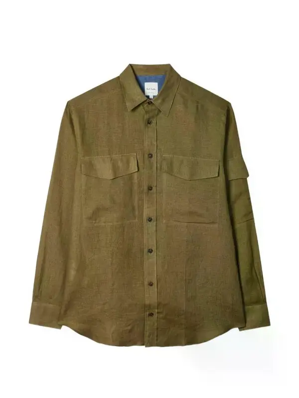 Paul Smith Linen Patch-pocket Shirt - Green