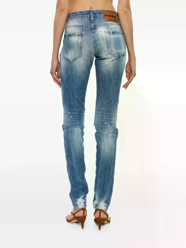 Dsquared2 Super Skinny Distressed Jeans - Blue