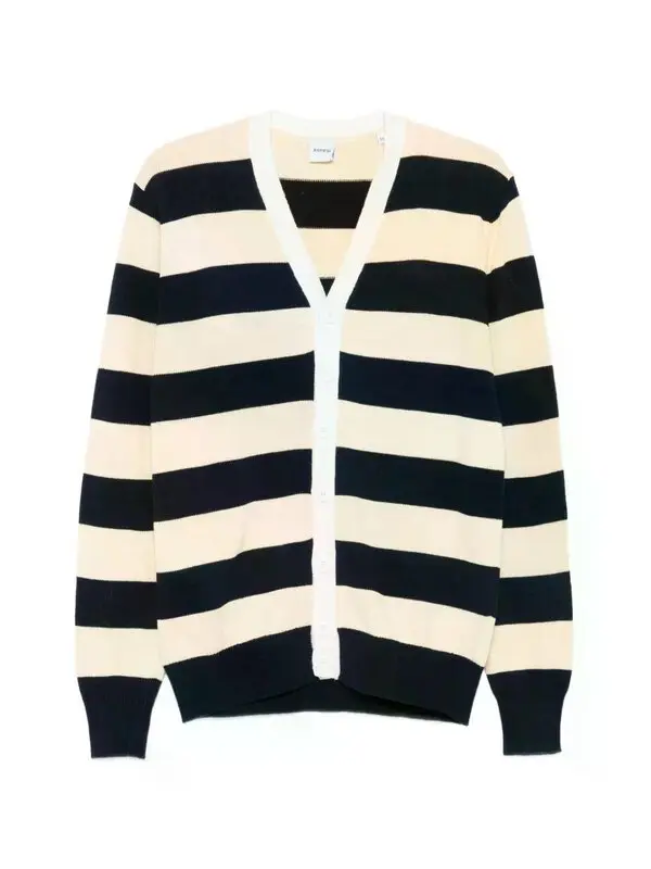 Aspesi Striped V-neck Cardigan - Blue