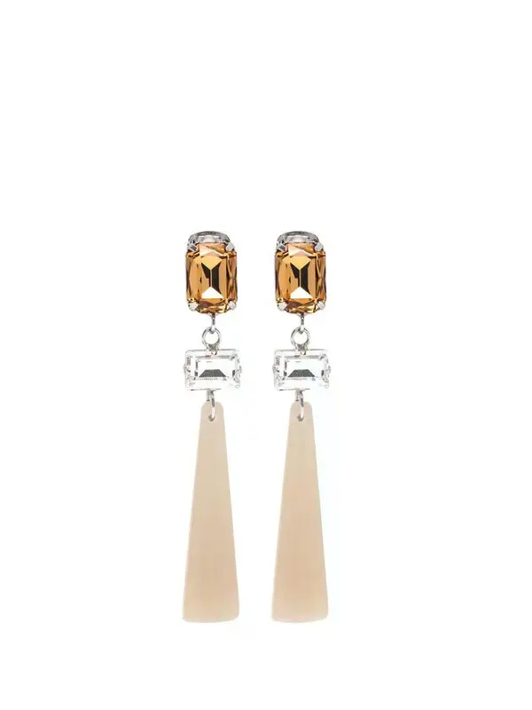 SILVIA GNECCHI Andrea Crystal-embellished Drop Earrings - Silver