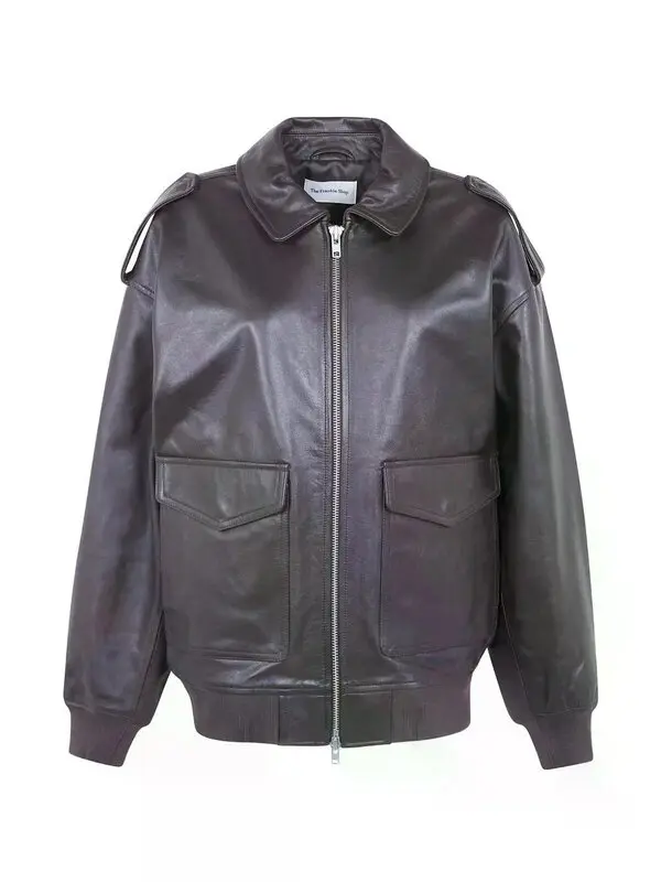 THE FRANKIE SHOP Viper Leather Jacket - Brown