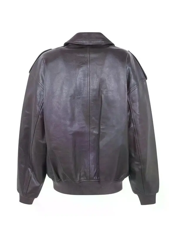 THE FRANKIE SHOP Viper Leather Jacket - Brown
