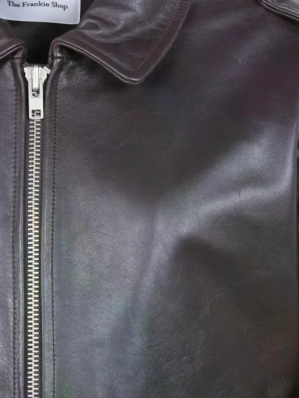 THE FRANKIE SHOP Viper Leather Jacket - Brown