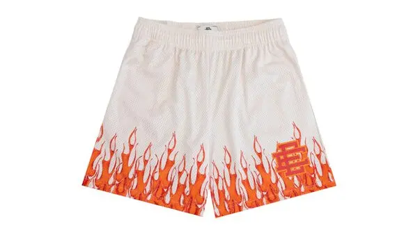 ERIC EMANUEL Ee Basic/core Burning Flames Short - Off White/red
