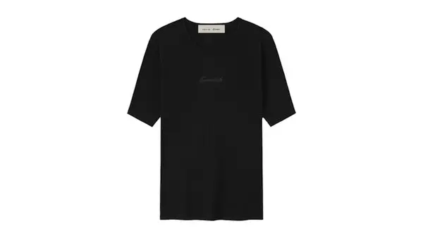 Fear Of God Essentials Signature Rib Knit Fitted Short Sleeve Tee Shirt - Vintage Black