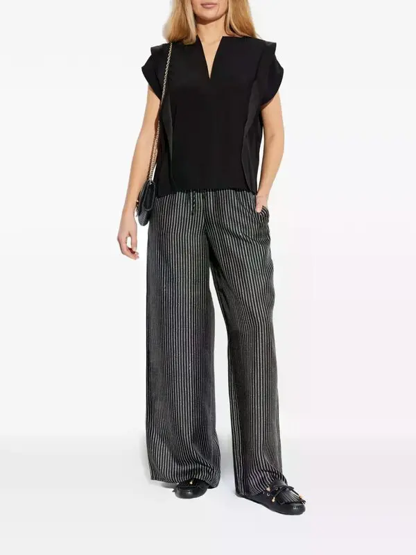 Max Mara V-neck Panel Blouse