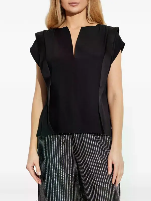 Max Mara V-neck Panel Blouse