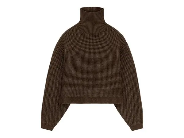 Fear Of God Essentials Heavy Waffle Cropped Turtleneck - Brown