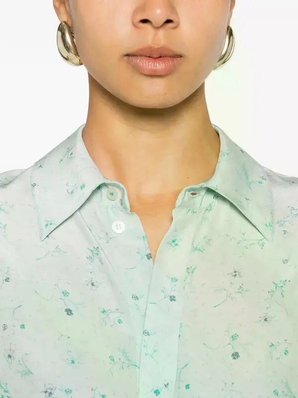 Victoria Beckham Floral Print Long-sleeve Shirt