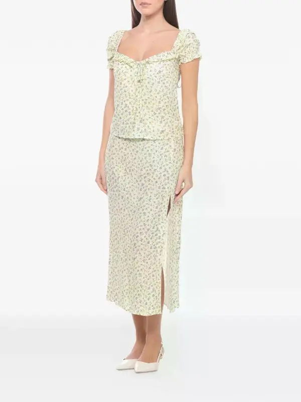 MAR DE MARGARITAS Roxana Floral-print Midi Skirt