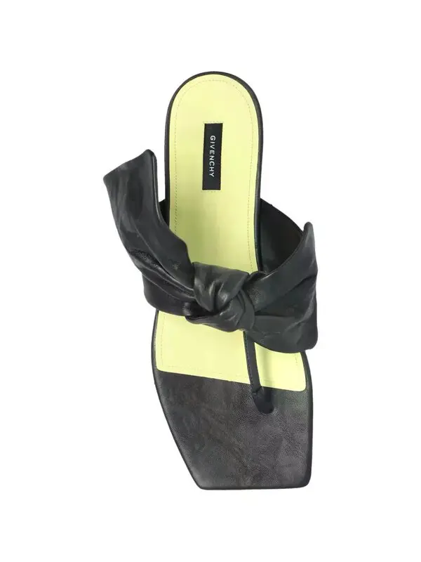 Givenchy Boudoir Knotted Leather Flat Sandals - Black