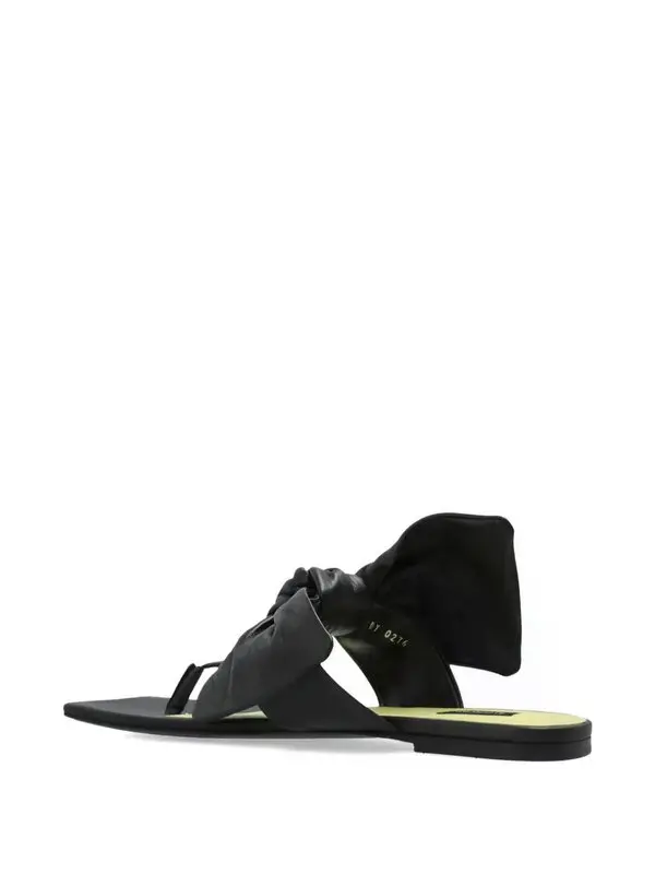 Givenchy Boudoir Knotted Leather Flat Sandals - Black