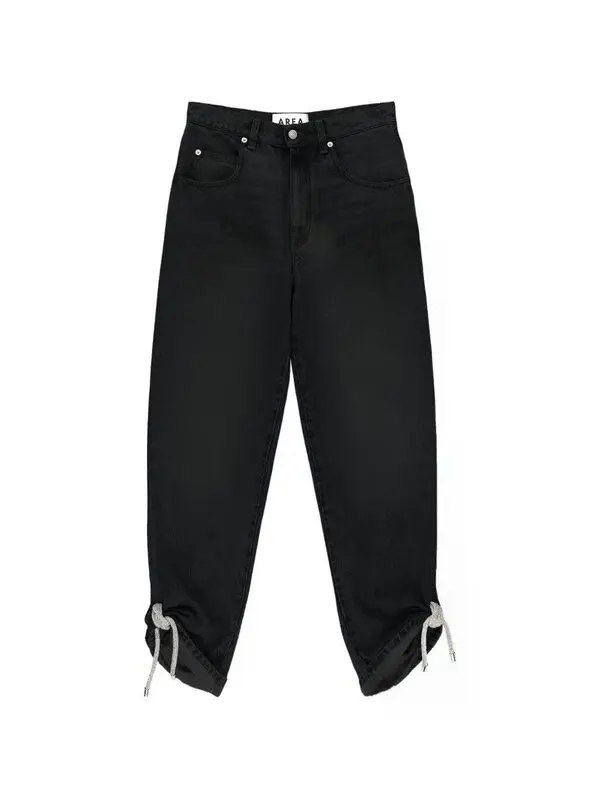 AREA Crystal-knot Jeans - Black