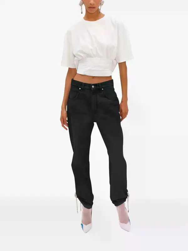 AREA Crystal-knot Jeans - Black