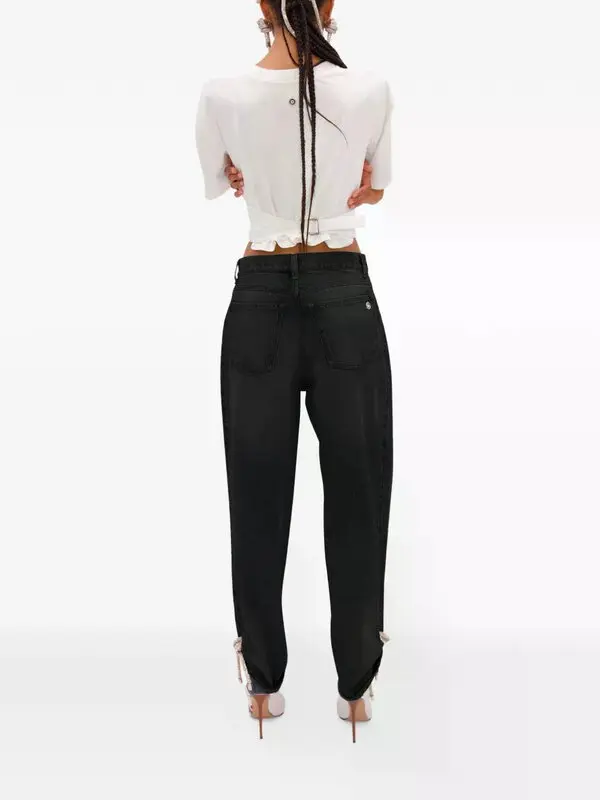 AREA Crystal-knot Jeans - Black