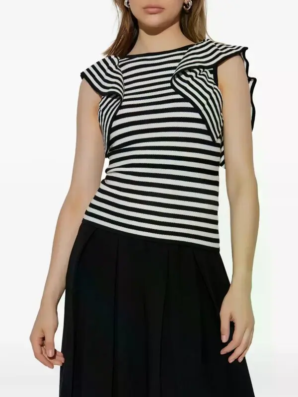 Max Mara Vieste Striped Ruffled Top