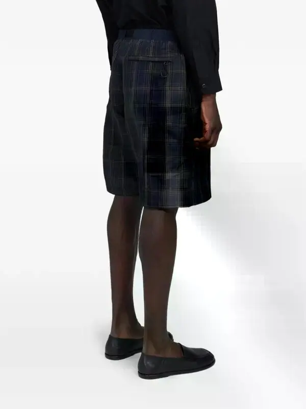 Comme Des Garçons Check-pattern Belted Shorts