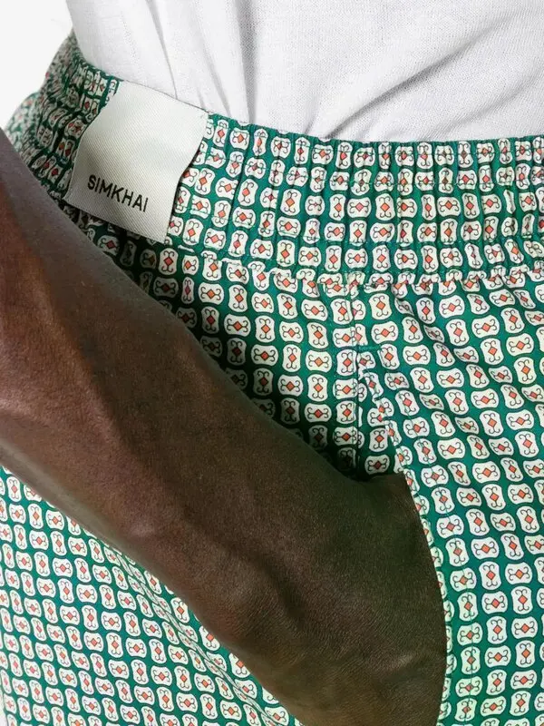 Simkhai Geometric-print Drawstring Swim Shorts