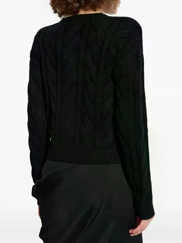 Max Mara Cable-knit Sweater With Lace Insert