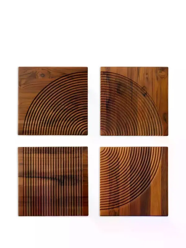 SAMBONET Grooved Teak Chopping Board Set - Brown
