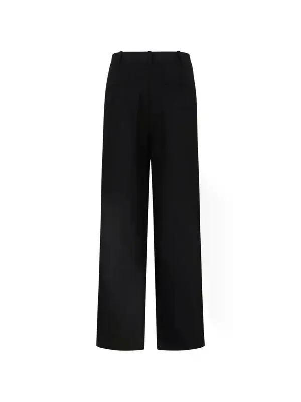 ANINE BING Pleated Wide-leg Trousers - Black