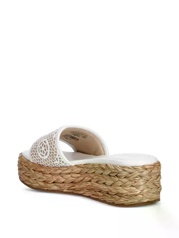 Guess Binata Raffia Platform Sandals - White