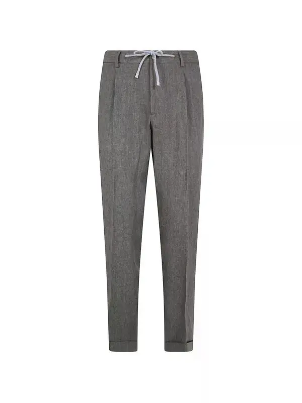 BARBA NAPOLI Drawstring-waist Pressed-crease Trousers